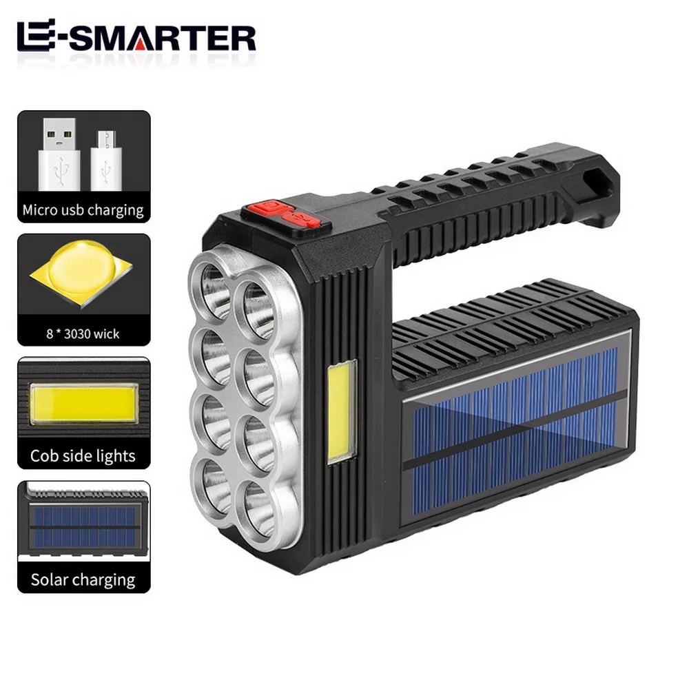 8LED-Bulbs-Solar-Charging-Handheld-Flashlight-USB-Charge-Portable-Lamp ...