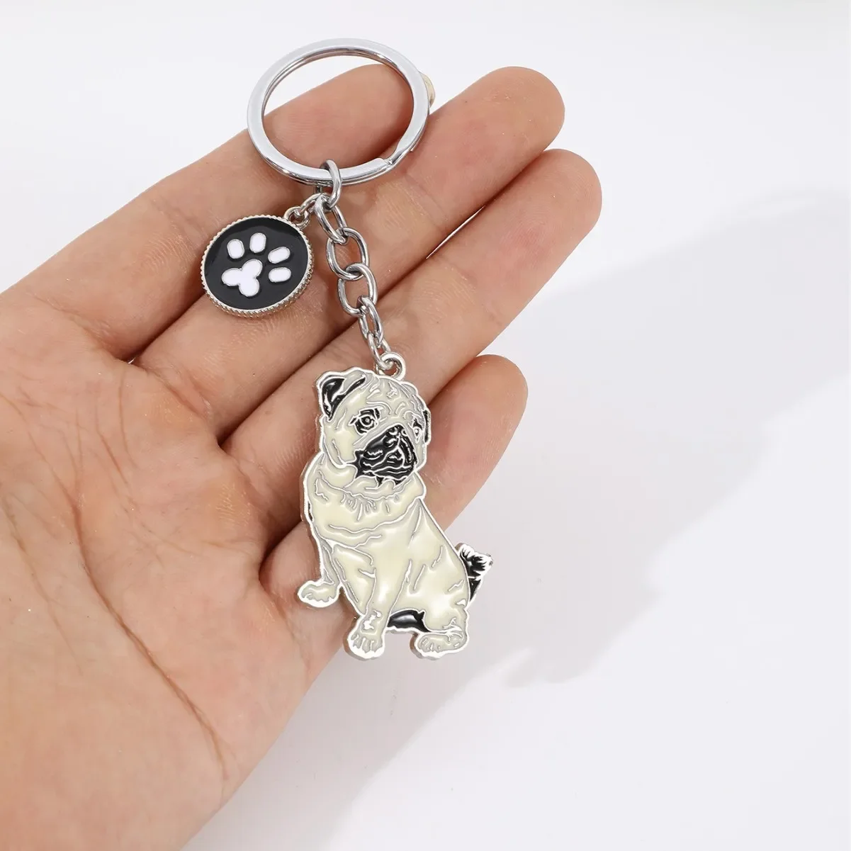 Cute pug dog Keychain Backpack Pendant Creative Keyring Birthday Gifts ...