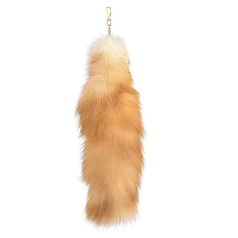 40cm-Faux-Fox-Fur-Tail-Large-Long-Natural-Fur-tail-Keychain-Pendant ...