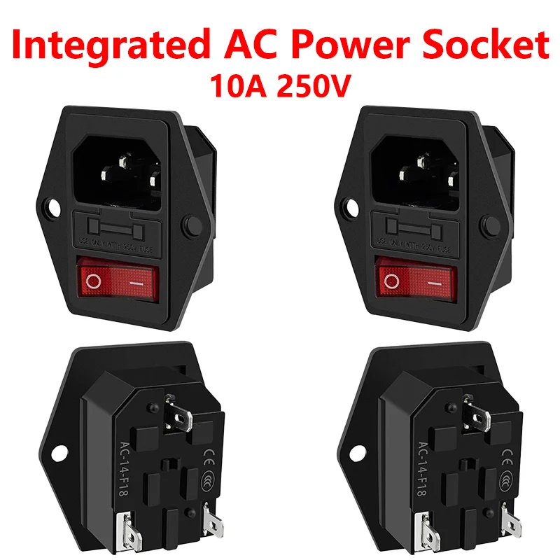 AC-01A-1-Electrical-Power-Socket-250V-KCD3-Rocker-Switch-Brass-10A ...