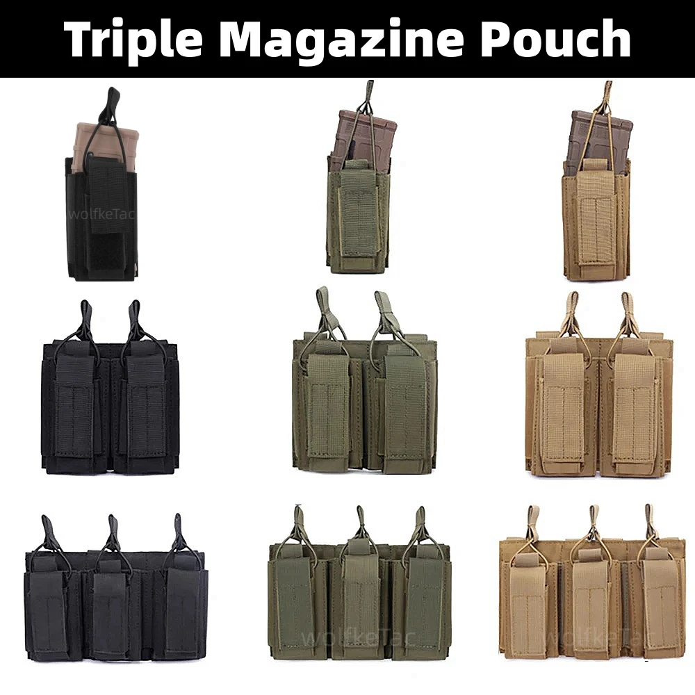 Military-Tactical-Triple-Molle-Magazine-Pouch-System-Universal-Mag ...