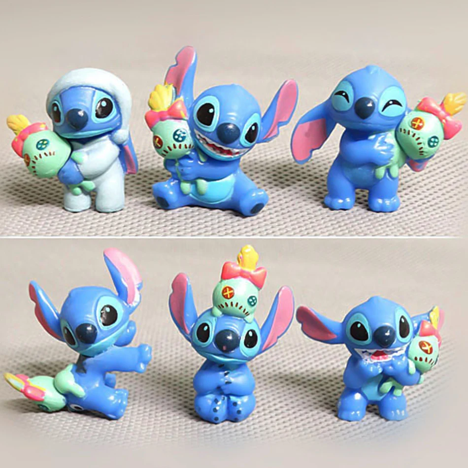Miniso 6pcs Lilo & Stitch Cartoon Cute Figure Model Collection Anime ...