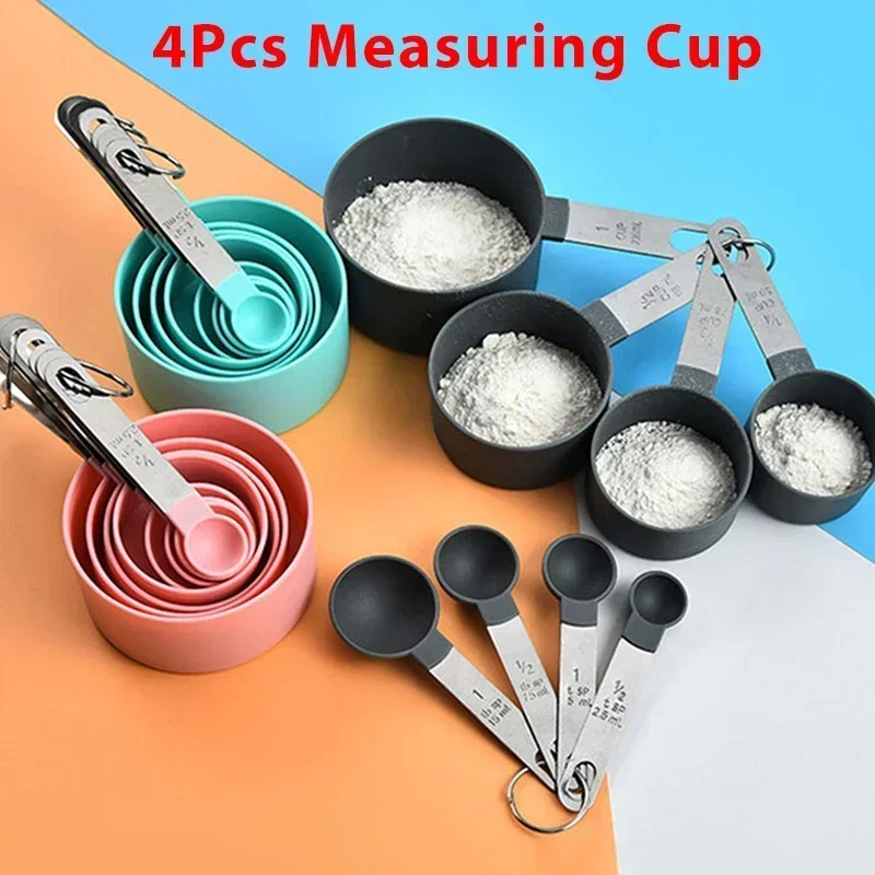 4pcs-Set-Baking-Tool-Kitchen-Measuring-Spoon-Set-Stainless-Steel-Handle ...