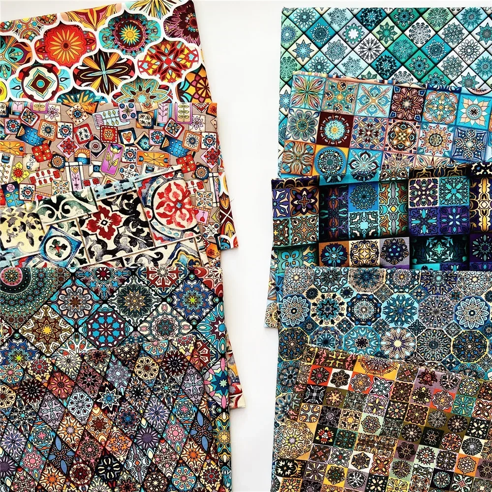 Vintage-Bohemian-Style-Mandala-100-Cotton-Printed-Boho-Fabric-Sewing ...