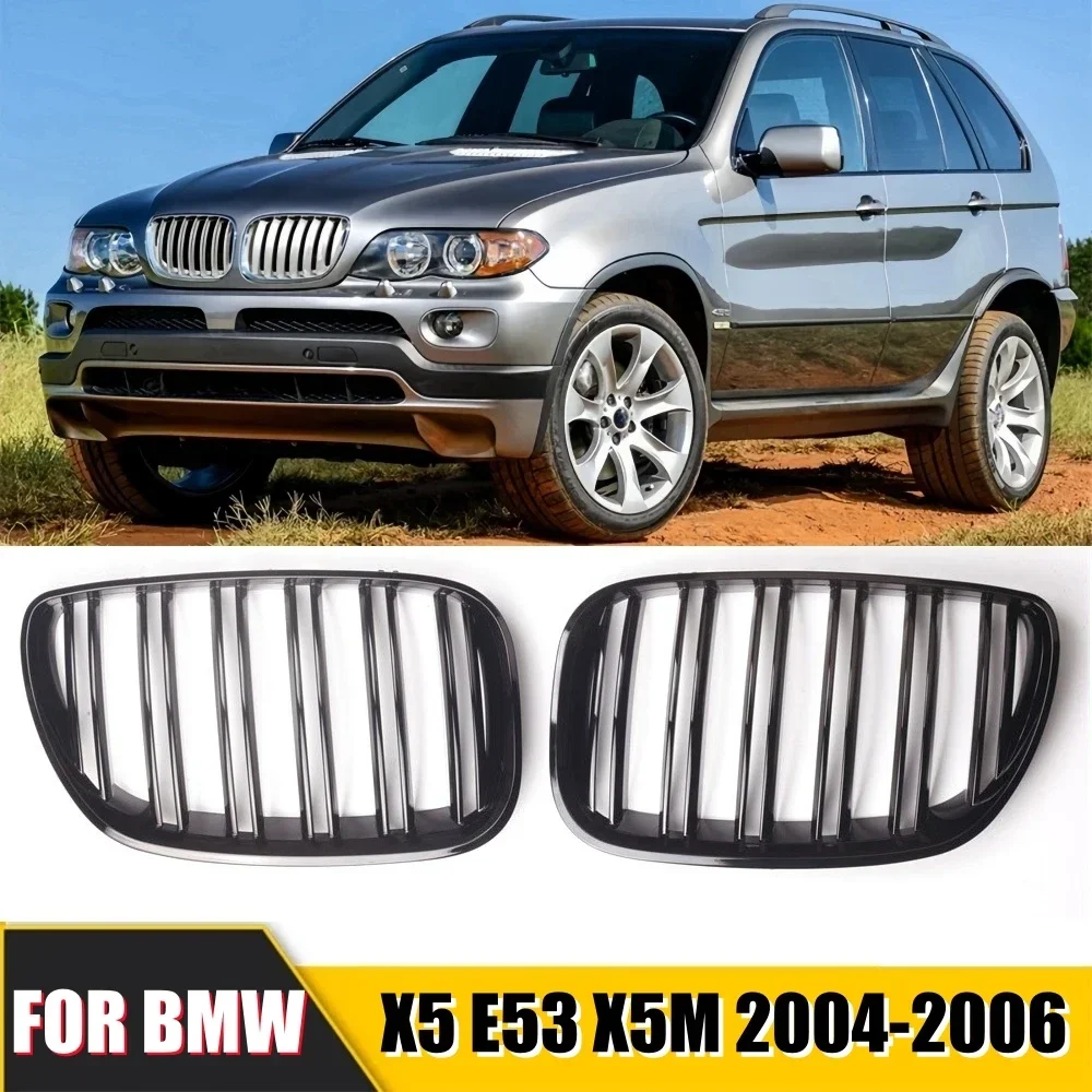 Gloss Black M Style Front Bumper Kidney Grille for BMW X5 E53 X5M 2004 ...