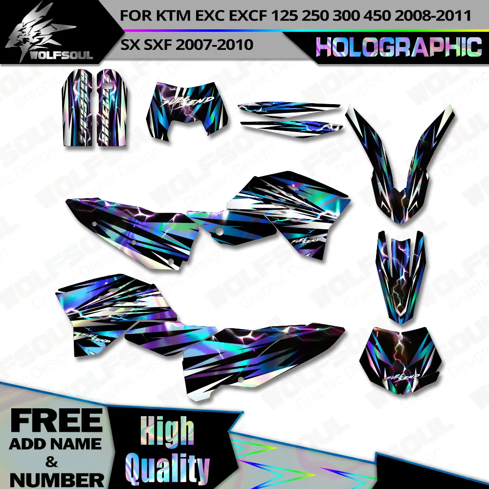 Calcomanías holográficas de Motocross, kits de pegatinas de TPU para ...