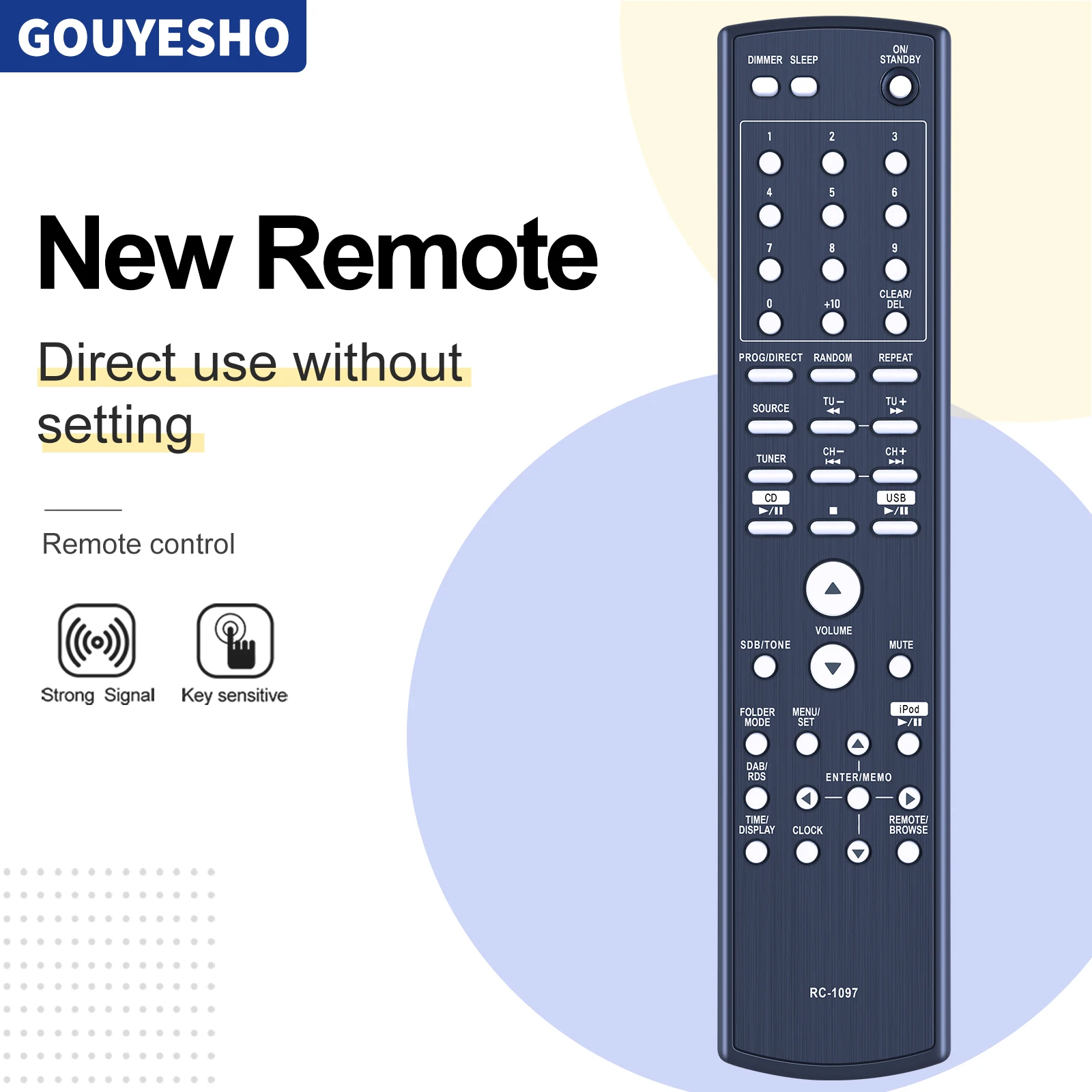 New RC-1097 Remote Control For Denon Micro System D-M37.DM37.RCD-M37 ...