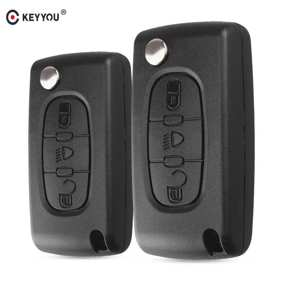 KEYYOU For Citroen C2 C3 C4 C5 C6 C8 3 Buttons Flip Remote Car Key Case ...