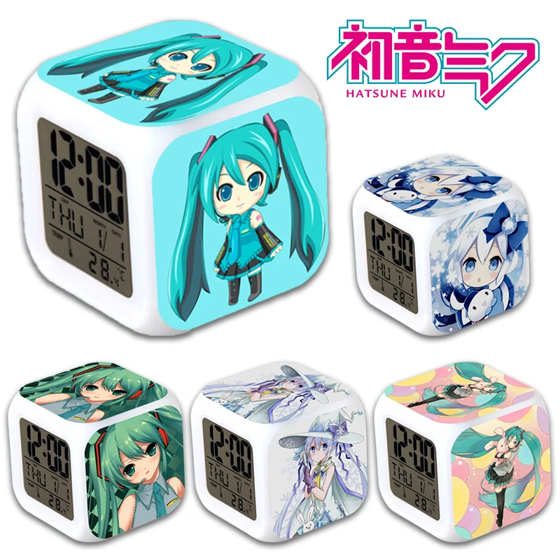 Hatsune-Miku-reloj-despertador-LED-luminoso-luz-de-escritorio-Kawaii ...