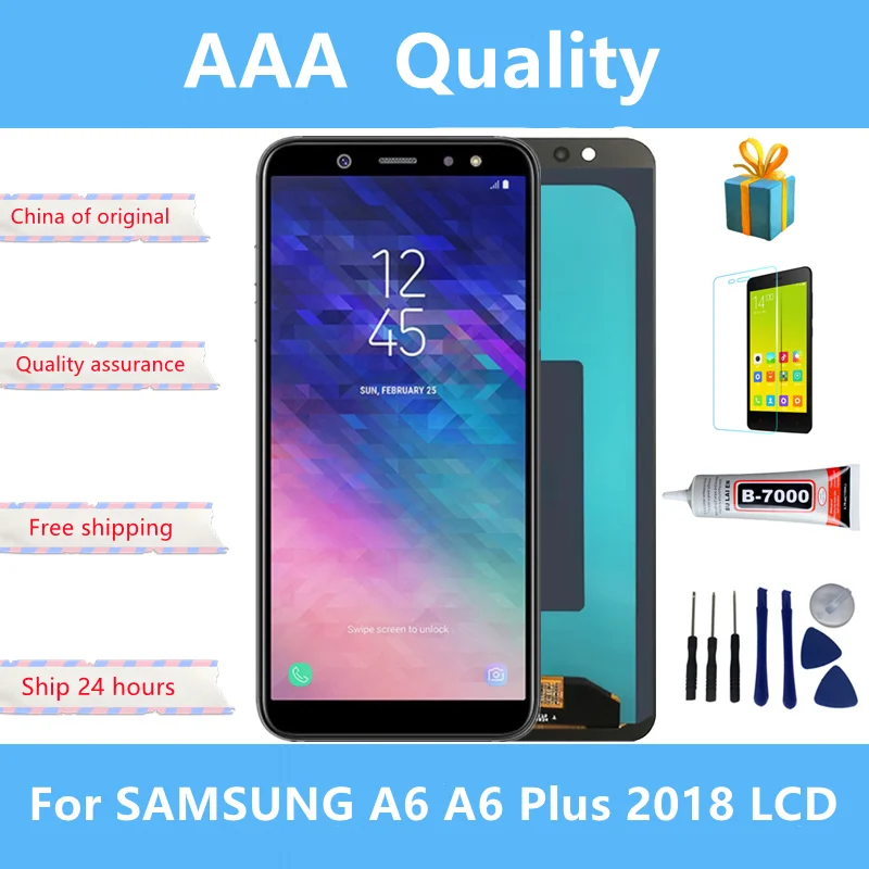 High-Quality-Amoled-For-Samsung-A6-2018-A6Plus-A605-A605FN-LCD-Display ...
