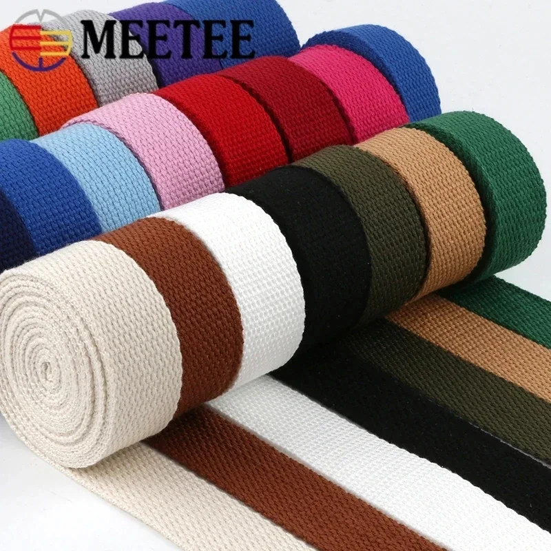 5M 20/25/32/38/50mm 2mm Thick Webbing Polyester Cotton Canvas Webbings ...