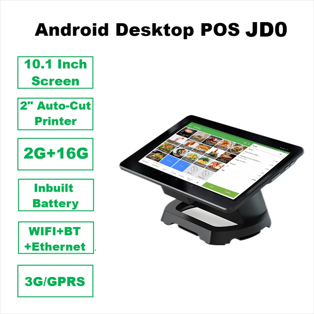 Cheap Android Desktop POS With 58mm Auto-cut Printer 10.1 Inch Touch ...