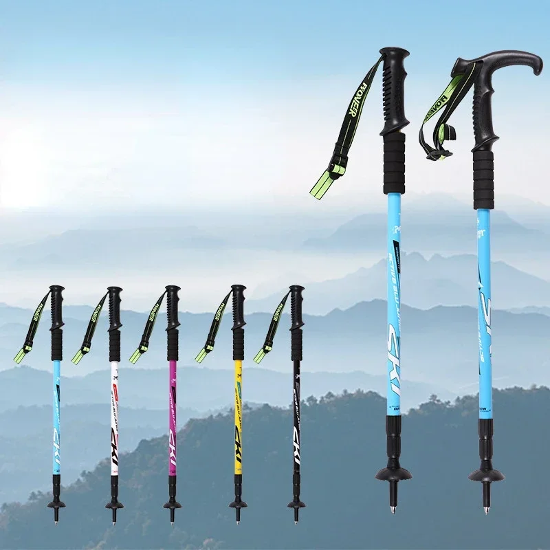 1PCS-Ultralight-Folding-Multifunction-Trekking-Pole-Portable-Anti-Shock ...