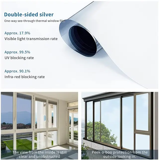 Privacy Window Film Self Adhesive Sun Protection Film UV Protection One ...