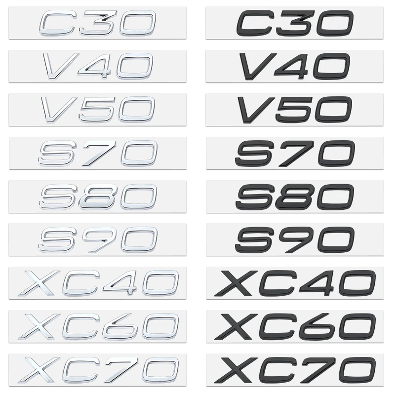 3D For Volvo Rear Trunk Tailgate Emblem Badge Stickers Letters logo C30 ...