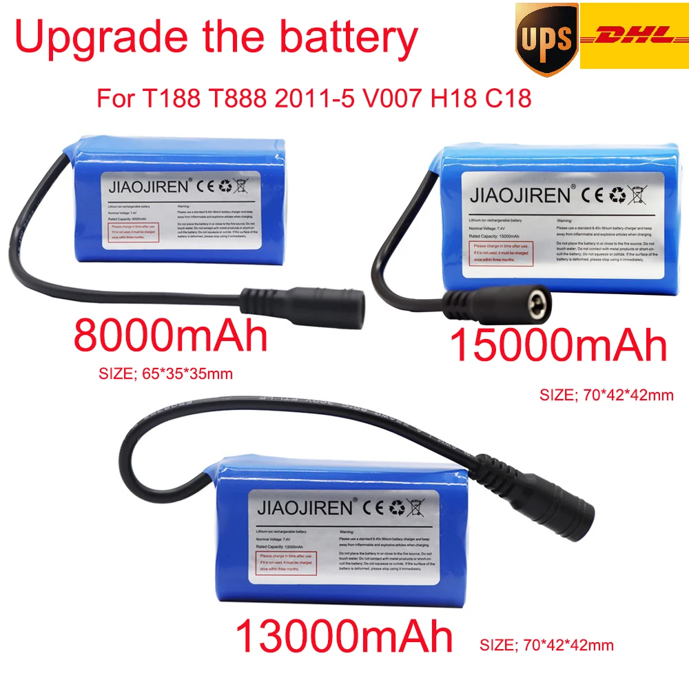 업그레이드 7.4V 8000 13000 15000mah Lipo 배터리, T188 T888 2011 5 RC 어군 탐지기, 낚시 ...