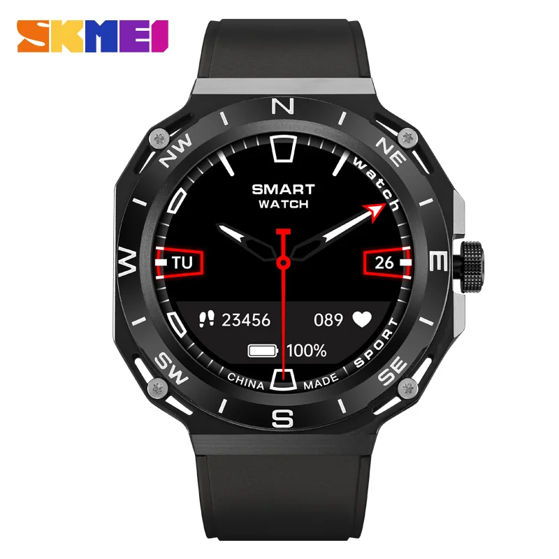 SKMEI-S244-Smart-Watch-For-Men-Shell-Changeable-Leather-Band-SmartWatch ...