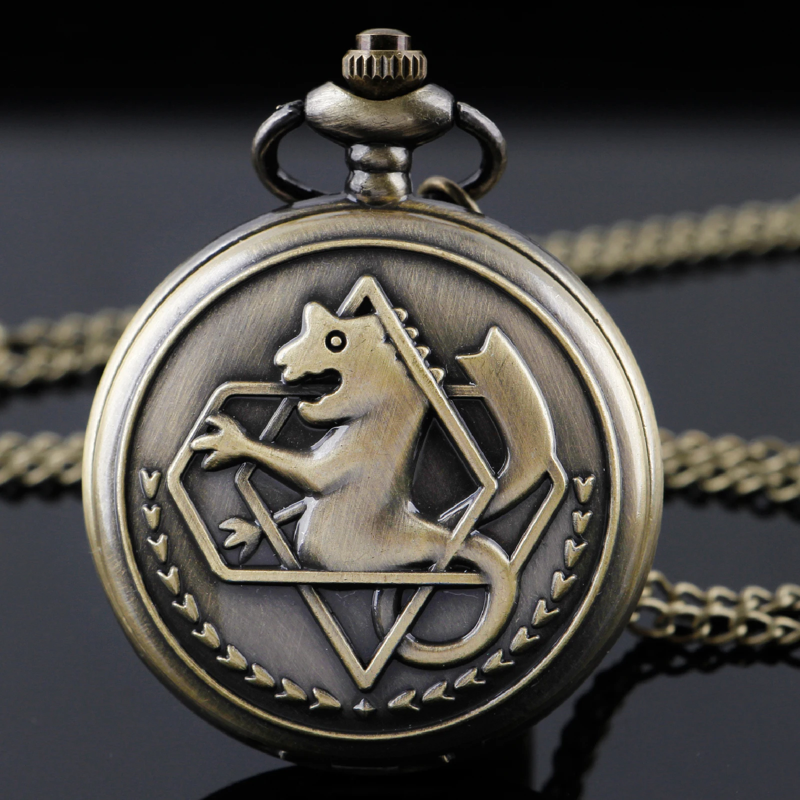 Vintage Bronze Fullmetal Alchemist Series Quartz Pocket Watch Steampunk ...