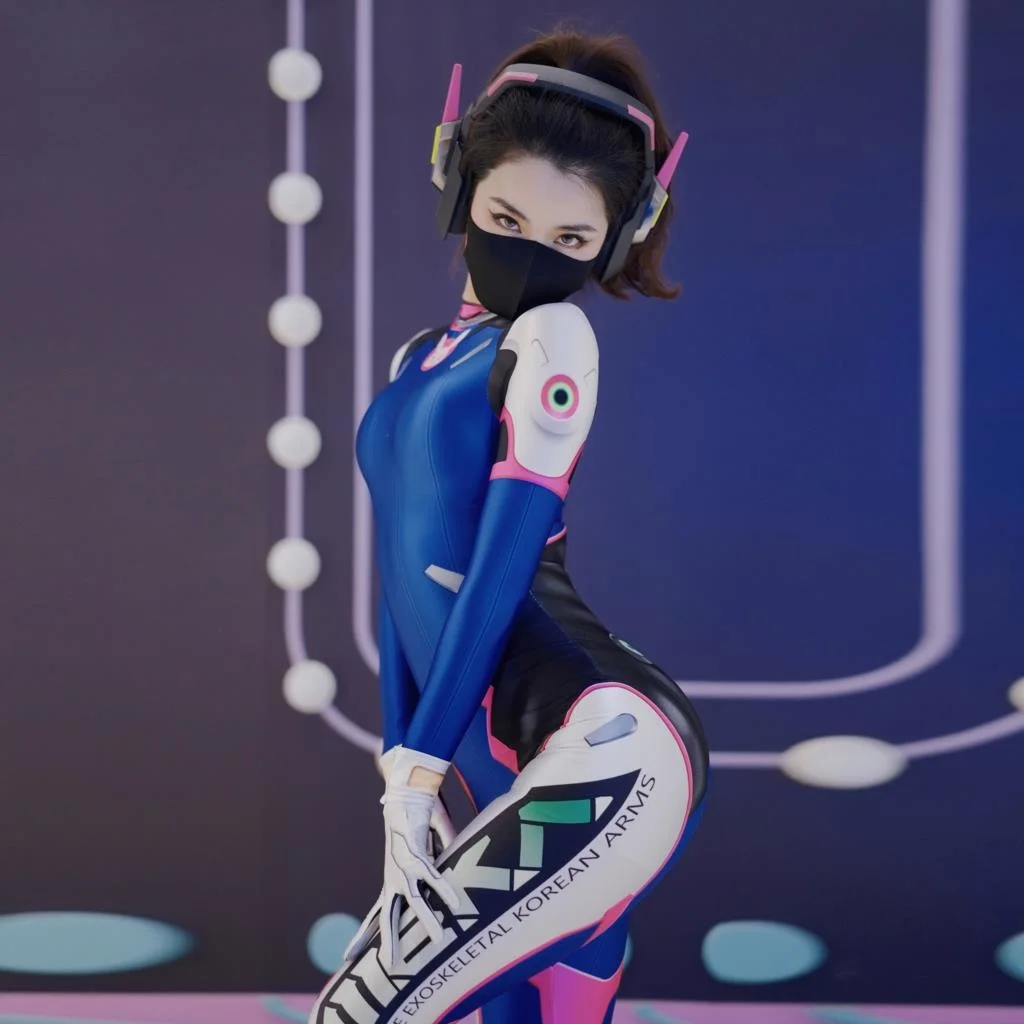 OW-DVA-Hannah-Glossy-Anime-Cosplay-Costume-Carnival-Party-Club-Jumpsuit ...