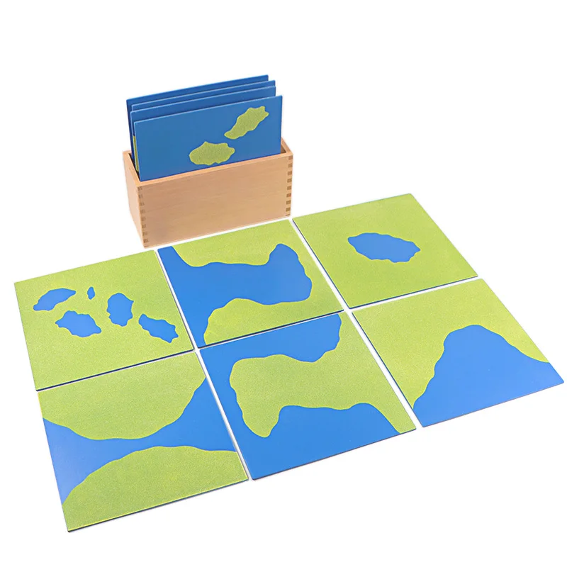 10Pcs-Montessori-Geography-Materials-Wood-Sand-World-Map-Puzzle-Culture ...