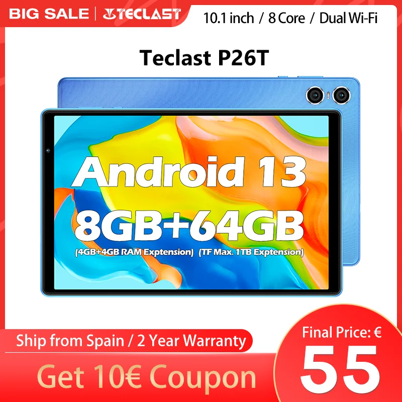 Teclast-P26T-tablet-4GB-RAM-4GB-RAM-expansion-64GB-ROM-support-TF-1TB-Android-13-Allwinner.png