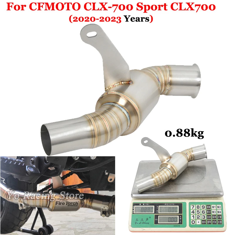 Motorcycle Lossless Exhaust Mid Pipe 51mm Escape Replace Catalyst ...