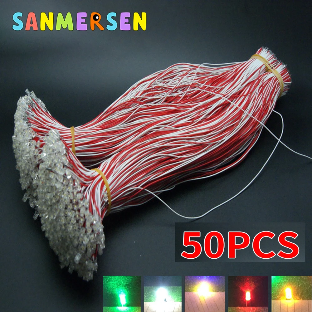 50pcs-Bag-SMD-Lamp-Wired-Micro-LED-Building-Model-Lawn-Lamp-Toy-3V ...