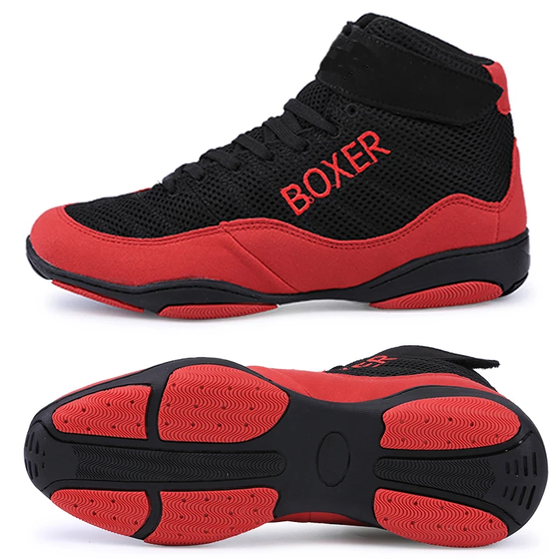 Sapatos de boxe profissional tênis de boxe de pouco peso para homens ...