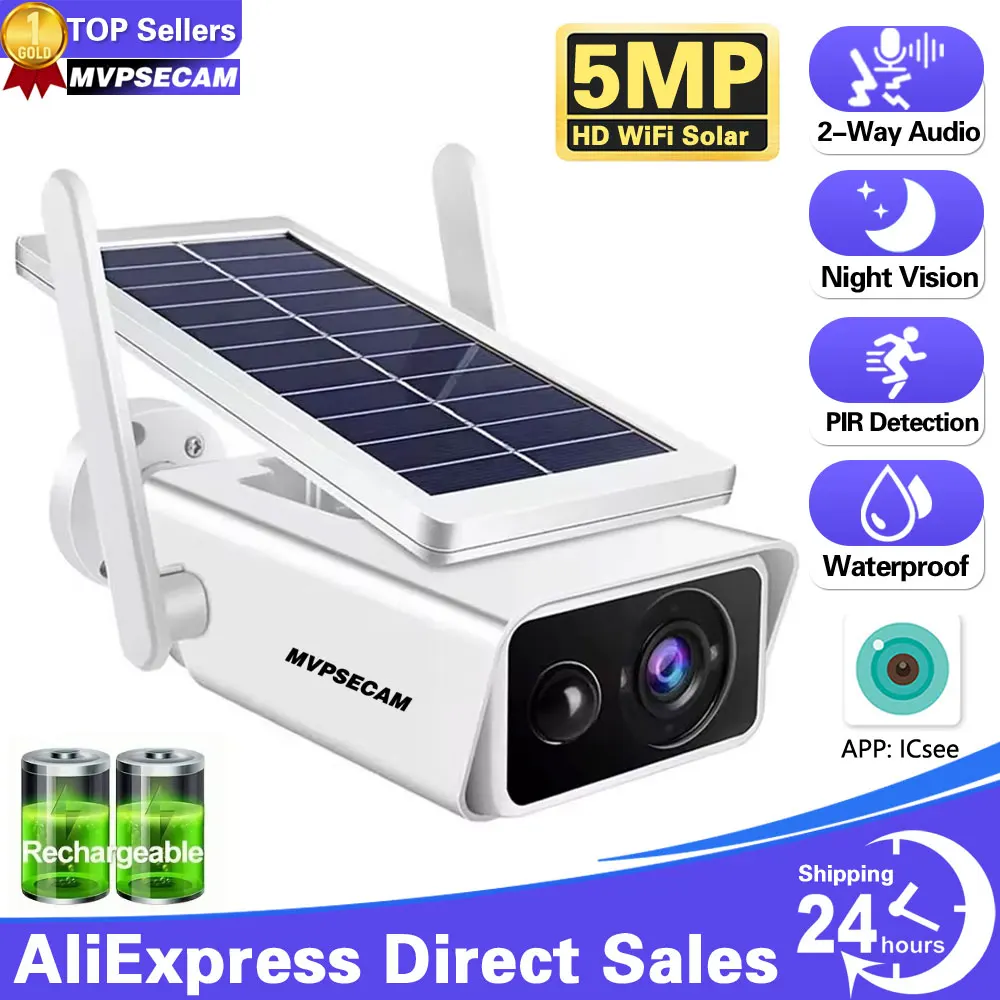 5MP-HD-WiFi-Camera-Outdoor-Solar-Panel-Wireless-Security-Camera-Battery ...