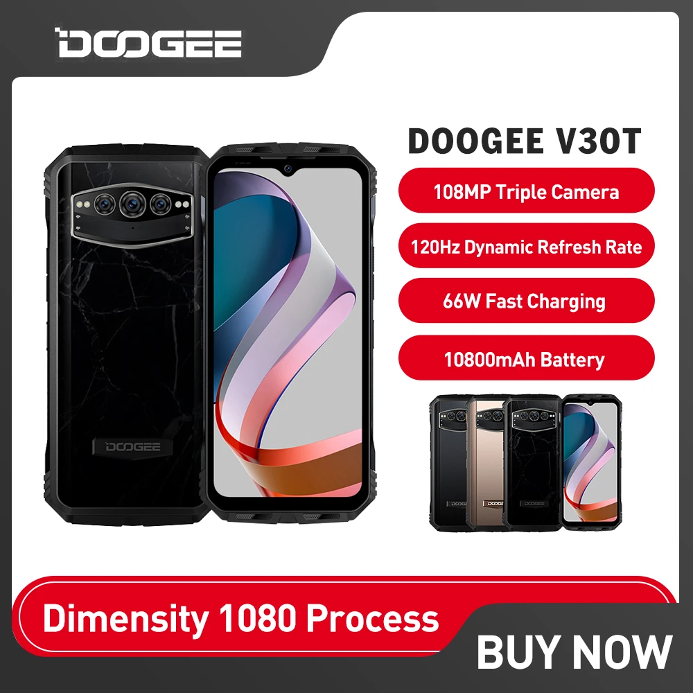 DOOGEE V30T 5G Rugged Smartphones 10800mAh Battery Dimensity 1080 6nm ...