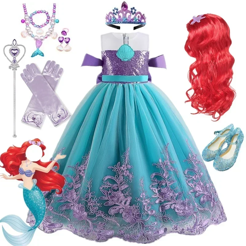 Princess-Dress-for-Girls-Little-Mermaid-Costume-Ariel-Dress-Birthday ...