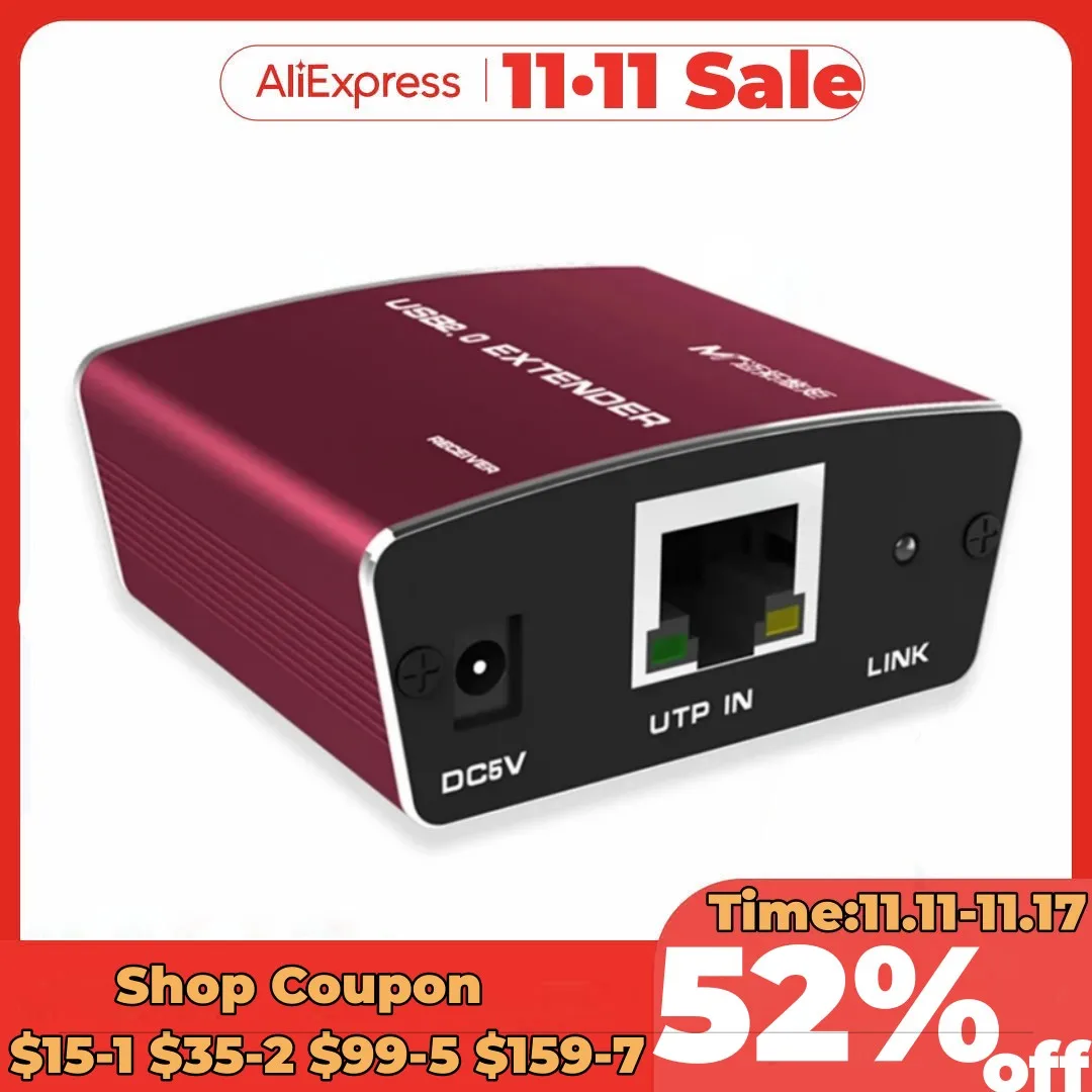 USB-Extender-2-0-USB-to-CAT-RJ45-LAN-UTP-kabel-USB-Extendion-Repeater ...