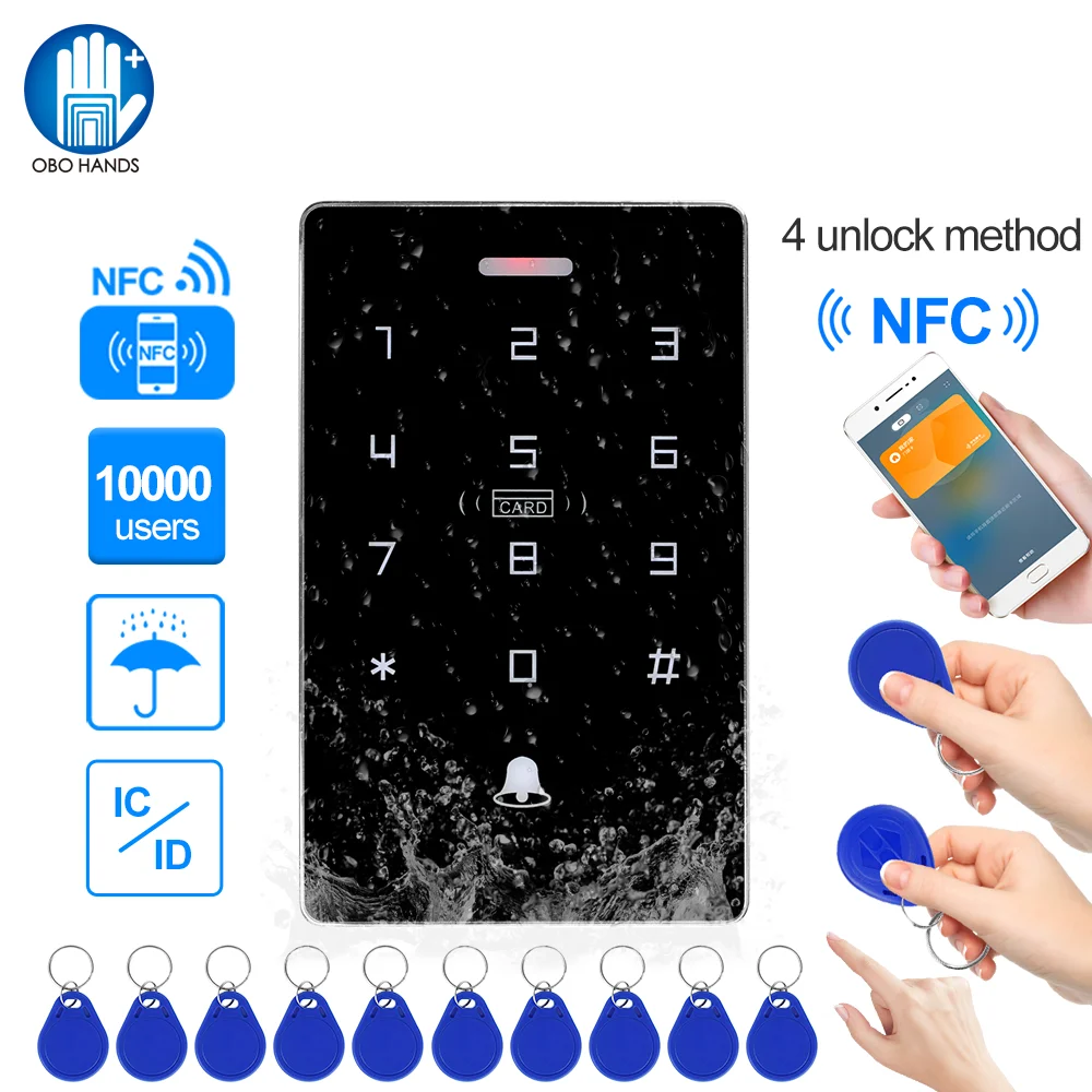 NFC-RFID-Keyboard-Waterproof-Touch-Access-Control-Keypad-10000-User ...