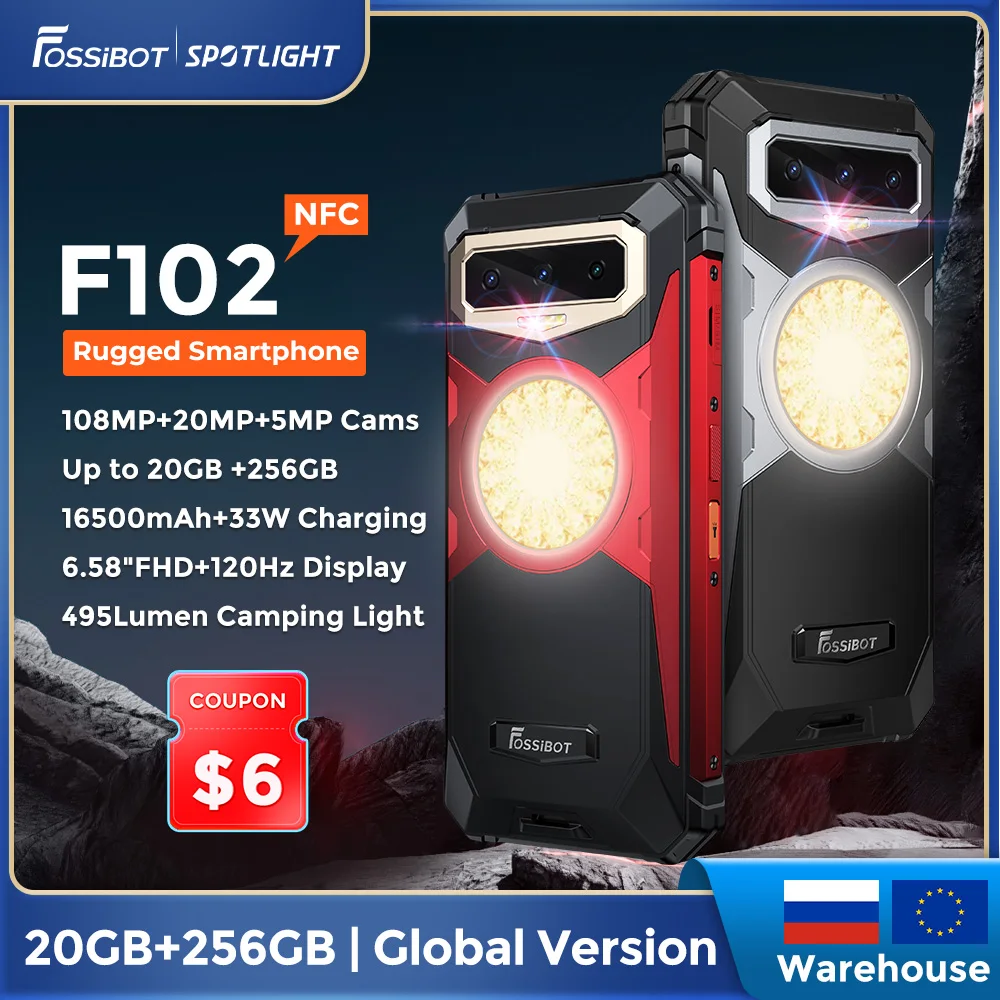 Fossibot-f102-smartphone-durable-16500mah-33W-charge-rapide-20gb-ram-256gb-rom-helio-g99-Android ...