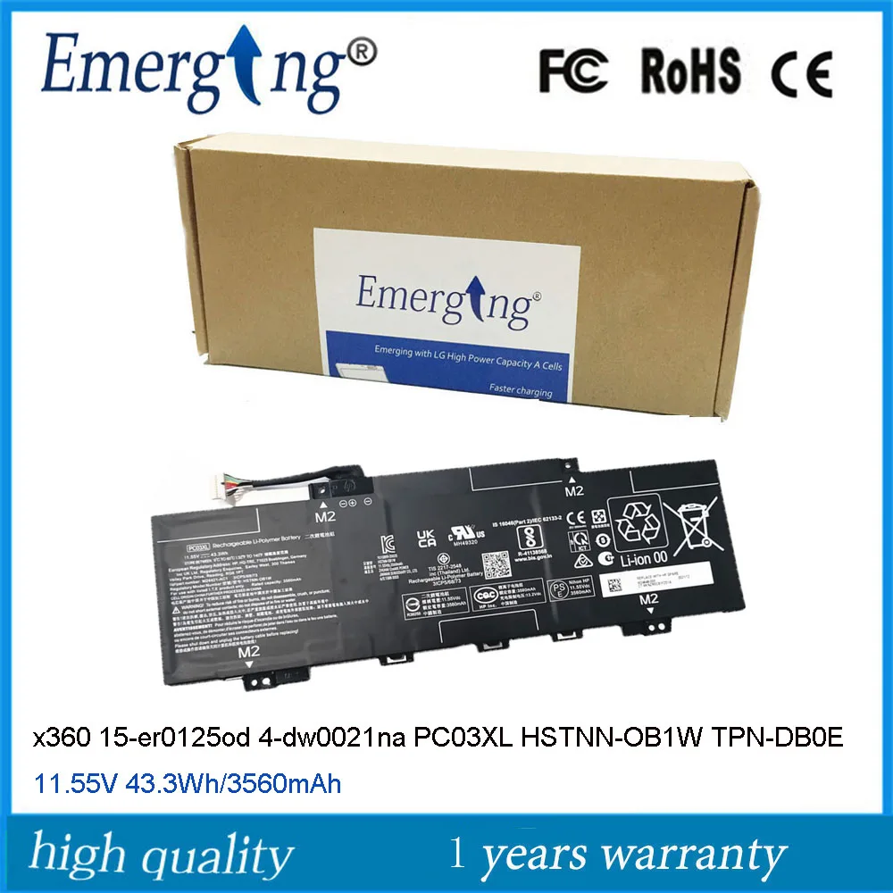 11-55V-43-3Wh-3560mAh-Original-PC03XL-Laptop-Battery-for-HP-Pavilion ...