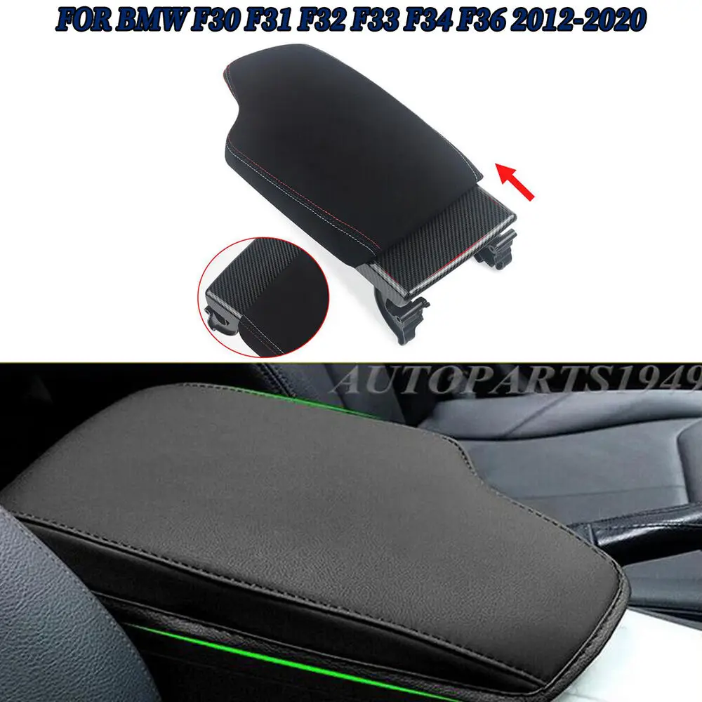 Black Alcantara Armrest Arm Rest Sliding Cover For 2012 2013 2014 2015 ...
