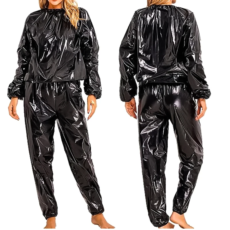 Sweat Sauna Suit for Gym Workout Exercise Unisex PVC Sweat Suit Anti ...