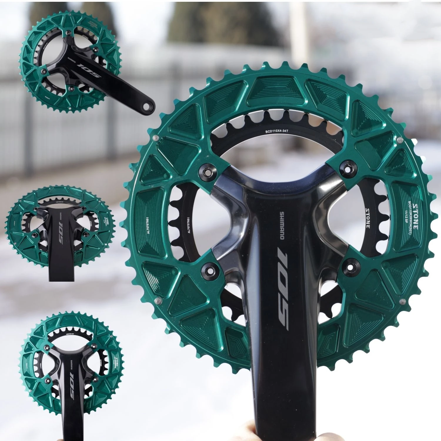 Stone 110bcd Round Double Chainring for Shimano 105 R7100 UT R8100 DA ...