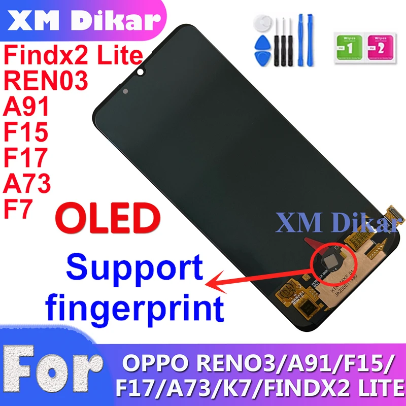 With-Fingerprint-OLED-For-OPPO-Reno-3-F15-Find-X2-Lite-CPH2005-For-oppo ...