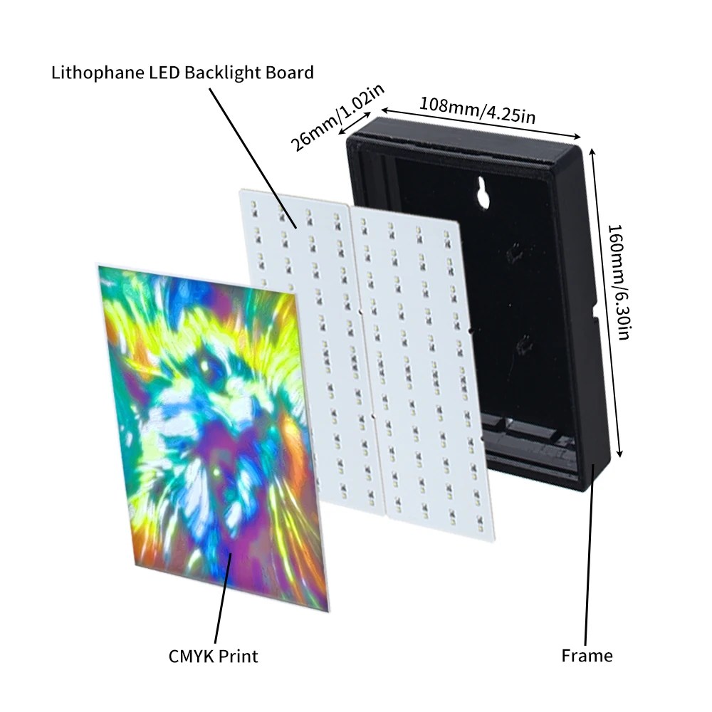 Toaiot For Bambu Lab Lithophane LED Backlight Board Kit DIY Lithophane ...