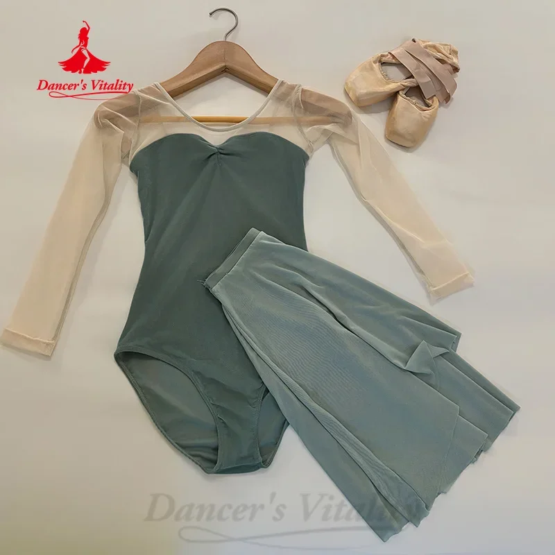 Ballet Costume for Women's Mesh Long Sleeve Jumpsuit Adult and Children ...