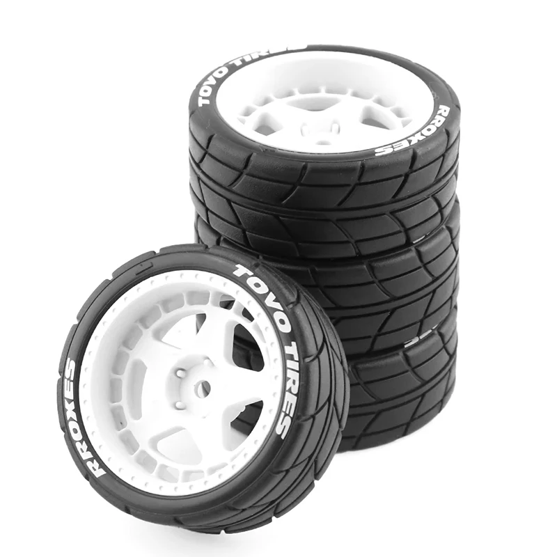 4pcs-1-10-RC-Racing-Car-65mm-Rubber-Tire-Wheel-Tyre-12mm-Hex-for-Tamiya ...