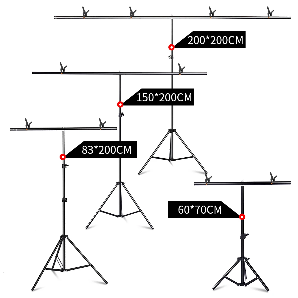 T Shape Portable Background Backdrop Support Stand Kit 6 5ft Wide 6 5ft