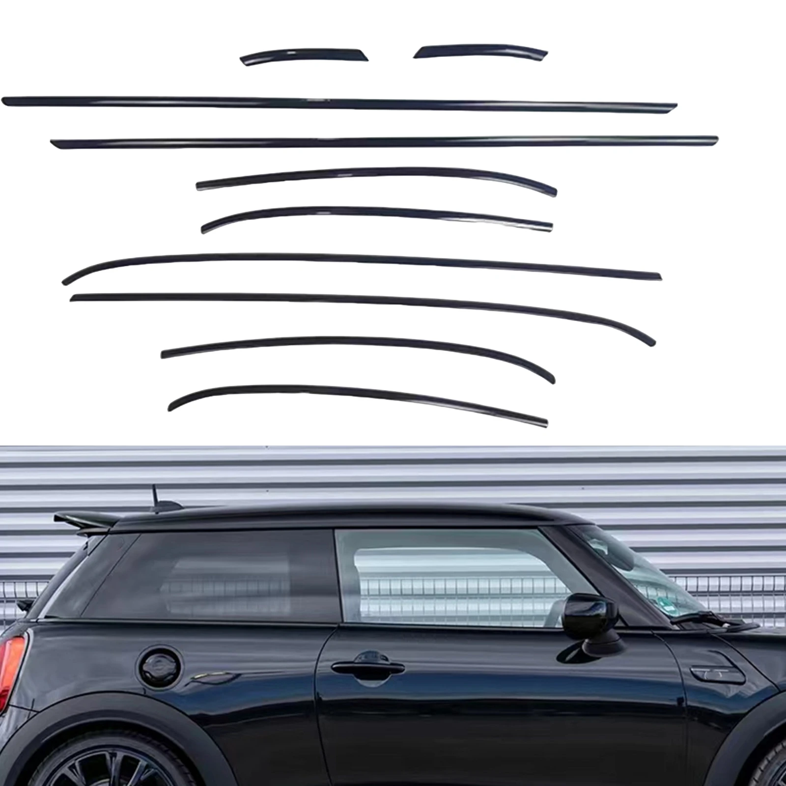 For-Mini-Cooper-R56-2-Door-2007-2013-Chrome-Black-Window-Exterior ...