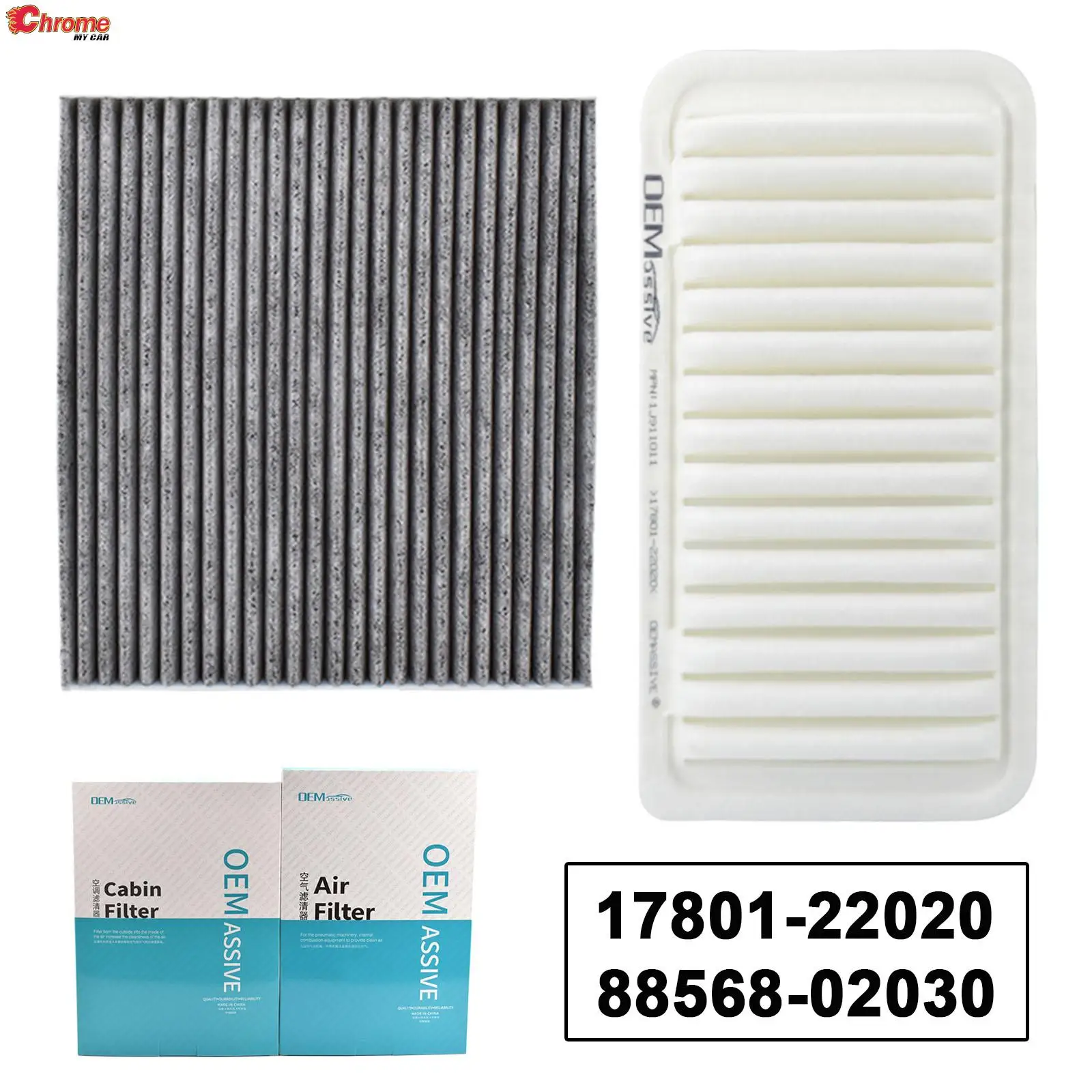 Car-Engine-Cabin-Pollen-Air-Filter-17801-22020-88568-02030-Set-For ...