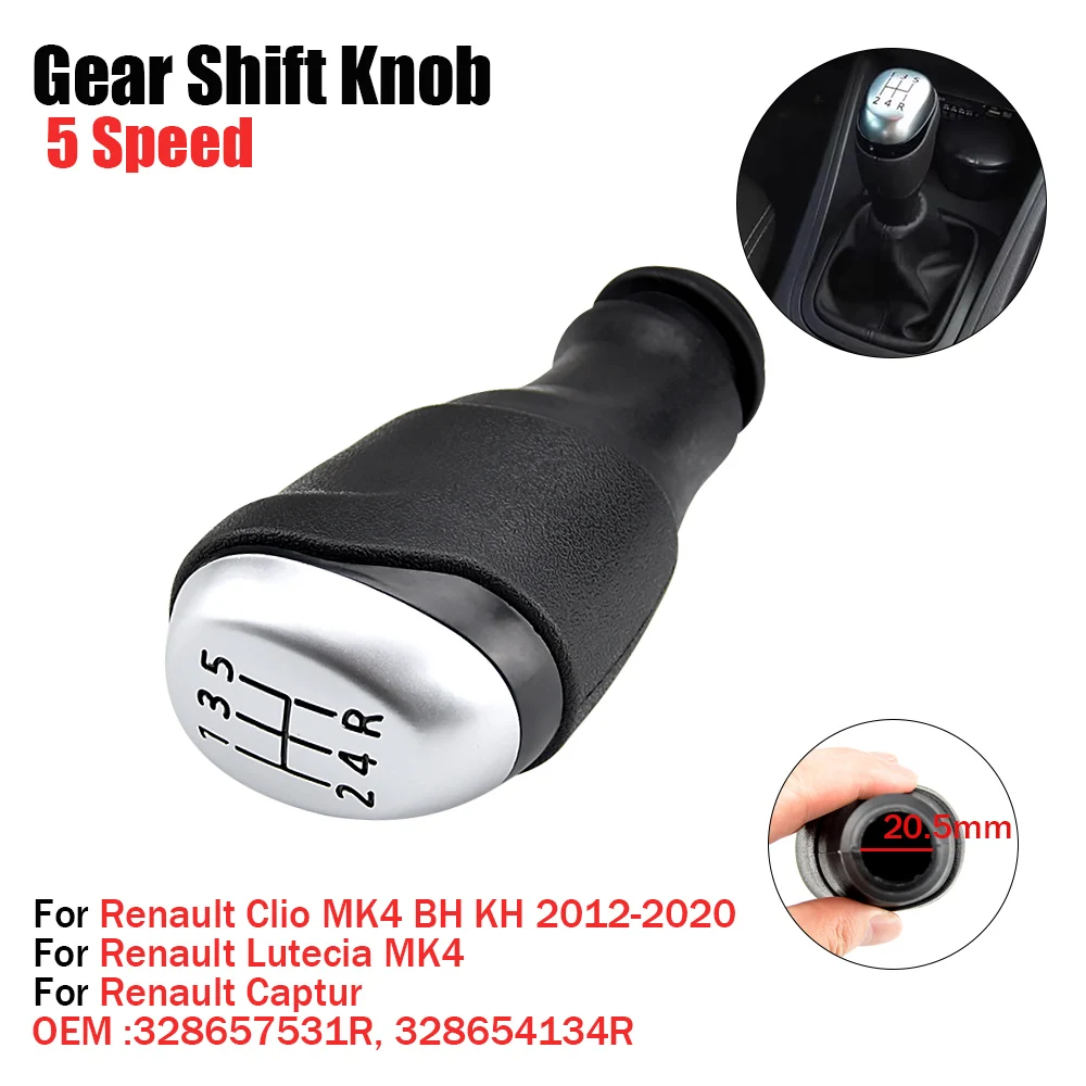 5 Speed Manual Gear Shift Knob For Renault Clio 4 IV MK4 Captur 328654134R 328651259R 328657531R ...