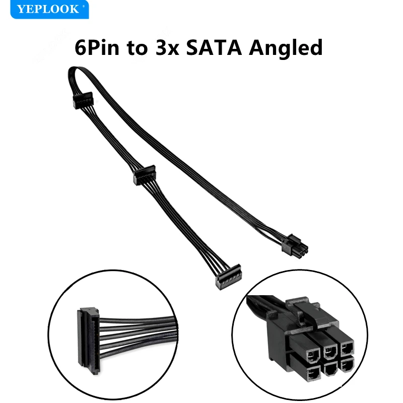 EVGA-Cable-de-alimentaci-n-SSD-HDD-Original-de-6-pines-a-3-SATA-unidad ...