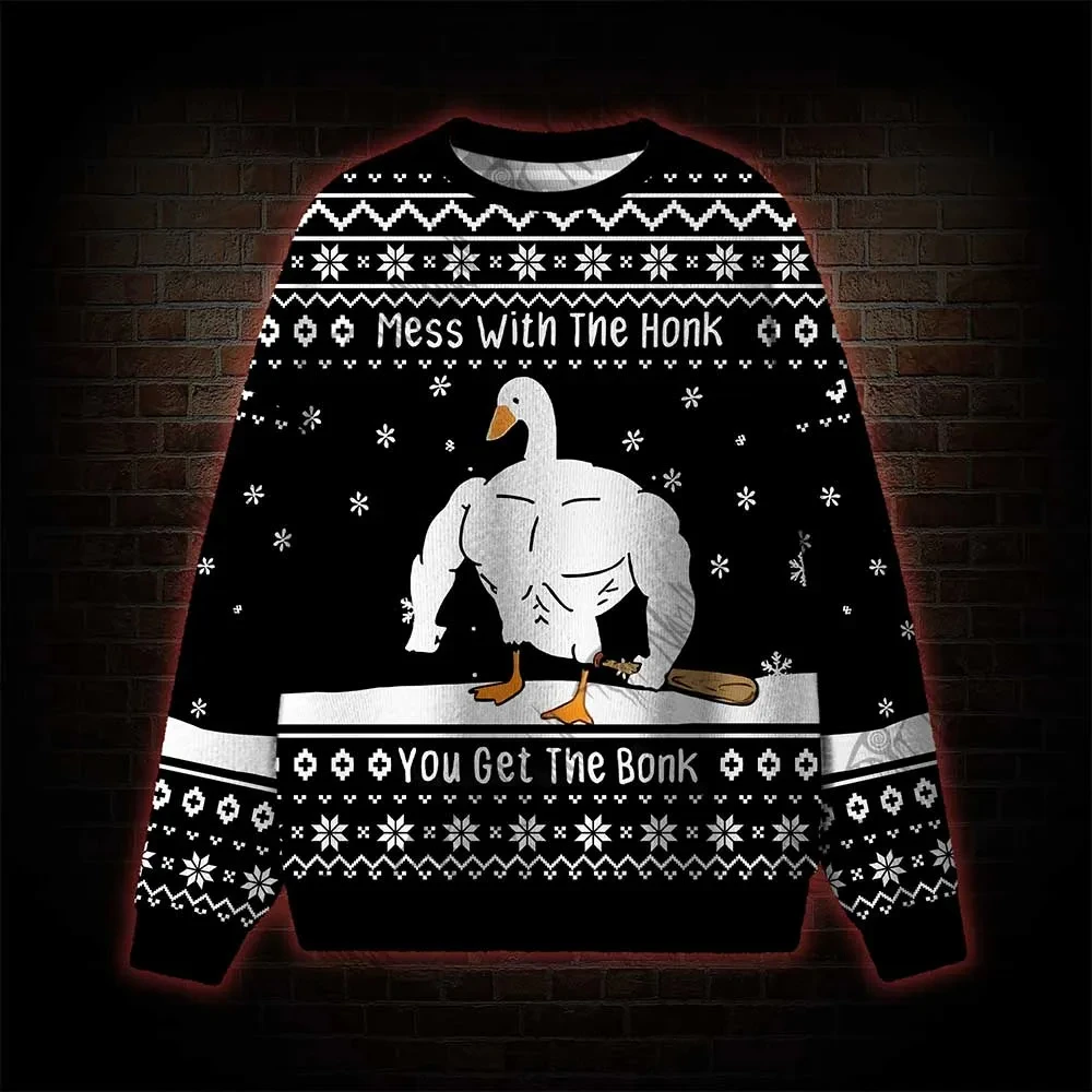 Mess With the Honk You Get the Bonk Ugly Sweatshirts Men's Autumn ...