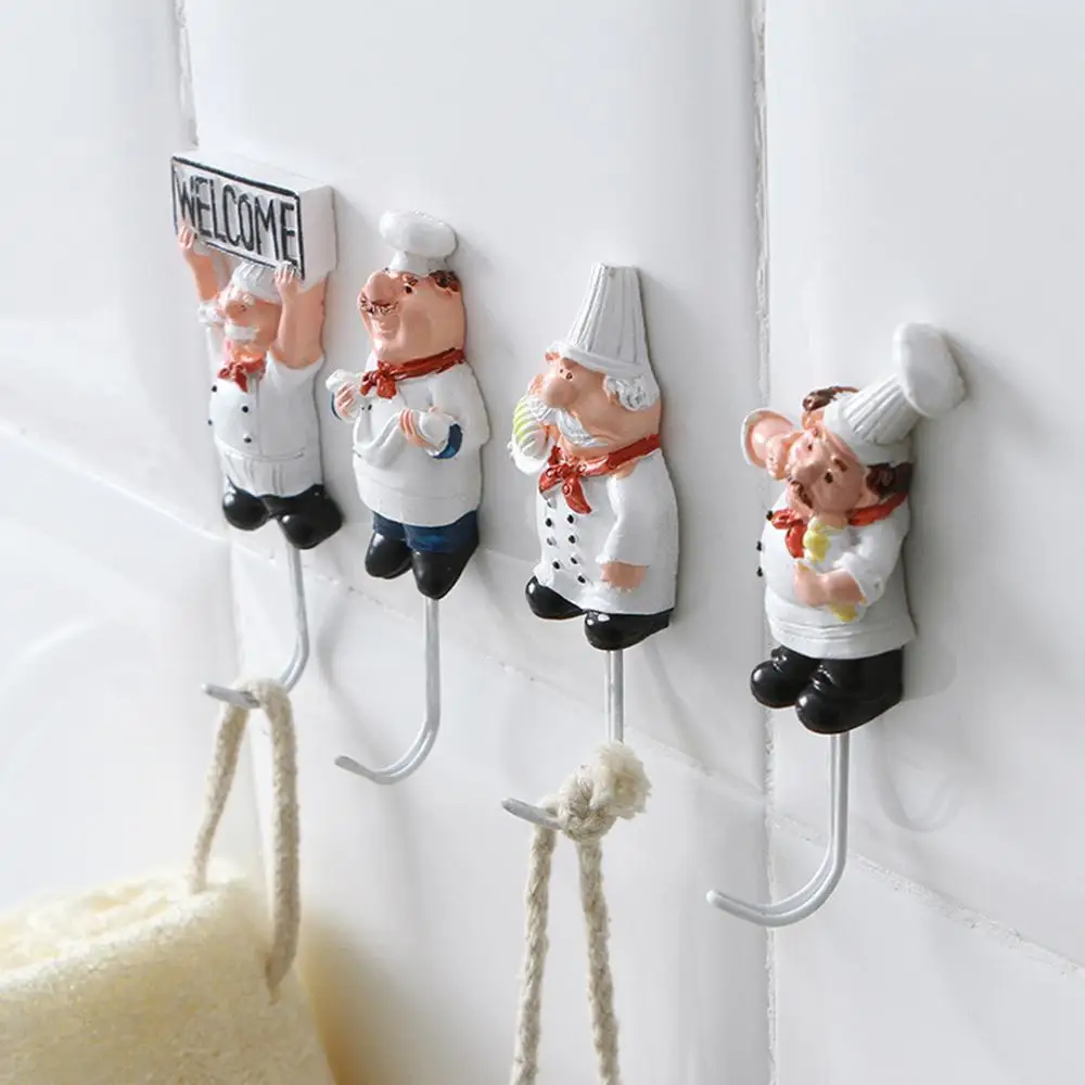 New-Cartoon-Chef-Shaped-Hook-Powerful-Adhesive-Wall-Key-Holder-Kitchen ...