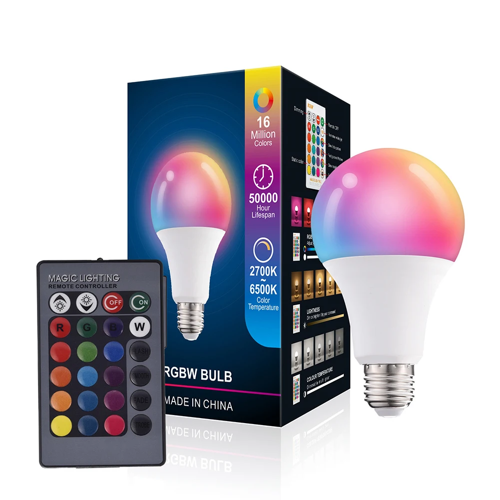 Ac85-265v-Led-Rgb-Light-Bulb-4-Modes-Color-Changing-Remote-Control ...
